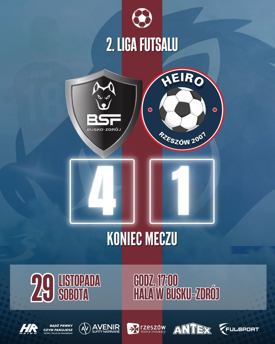 Porażka w Busku-Zdrój. BSF - Heiro 4-1. - HEIRO RZESZOW futsal team